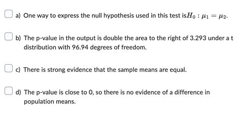 Solved Consider The Following Output From R S T Test Welch Chegg