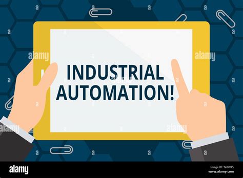 Conceptual Hand Writing Showing Industrial Automation Concept Meaning Use Of Control Systems To