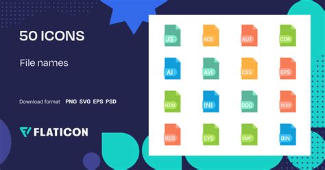 File Names Icon Pack 50 Svg Icons