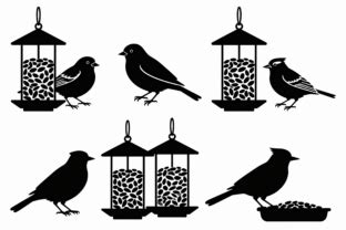 Bird Feeder Silhouette Clipart Graphic By Rabiulalam97677 · Creative