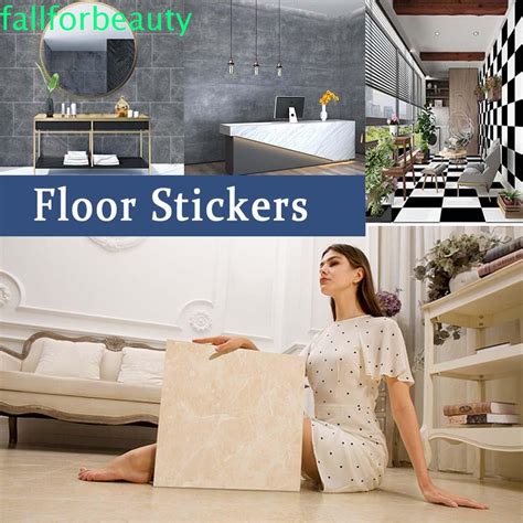 Fallforbeauty สติ๊กเกอร์พีวีซีลายหินอ่อนกันน้ํามีกาวในตัวสําหรับติดตกแต่งผนังบ้าน 30x30ซม