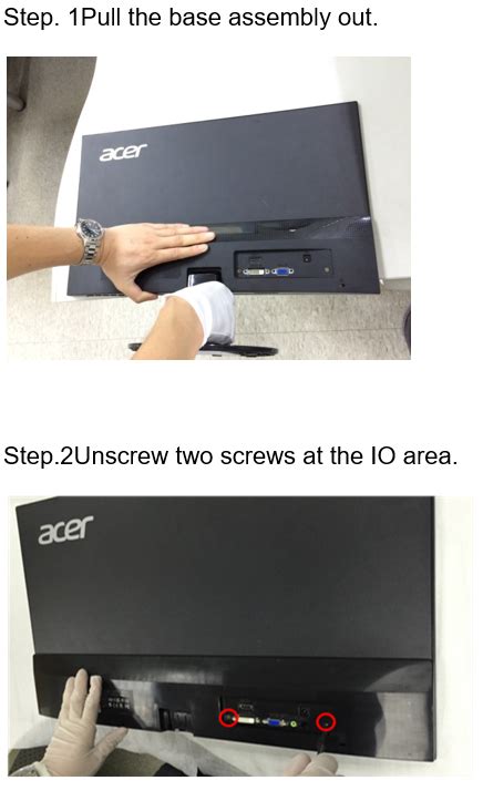 Acer SB Q Monitor How Do I Remove The Post That Goes In Base Acer Community