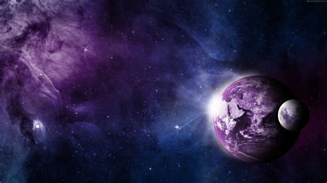 4k Space Scene With Purple Nebula And Planets Hd Wallpaper Rare Gallery