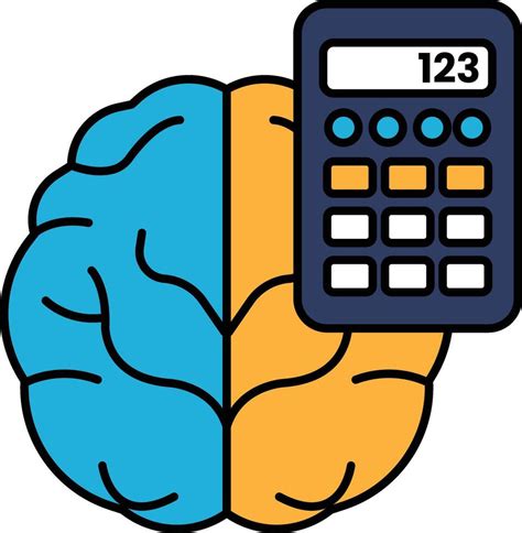 A Brain And A Calculator Are Shown Together 59539259 Vector Art At Vecteezy