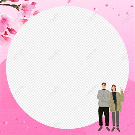 Creative Simple Couple Border Pink Simple Frame Simple Creative Border PNG Transparent