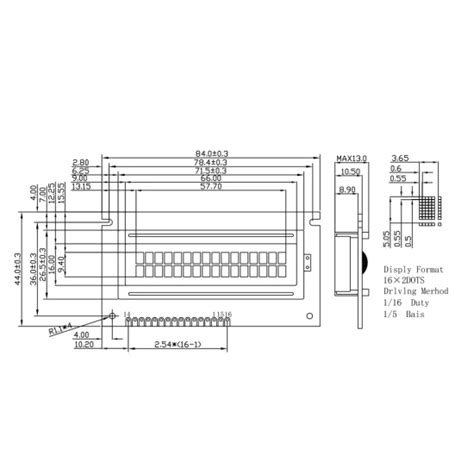 small monochrome lcd1602 character lcd module 8 bit parallel interface
