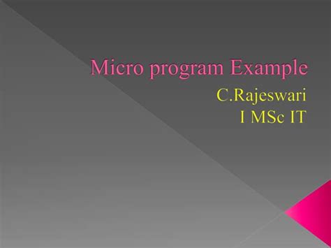 Micro Program Example Pptx