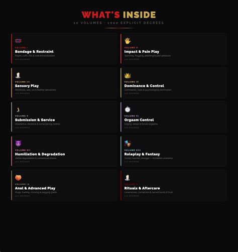 Bdsm Submission Codex 1000 Tasks Bondage Dominance Submission Sex Game