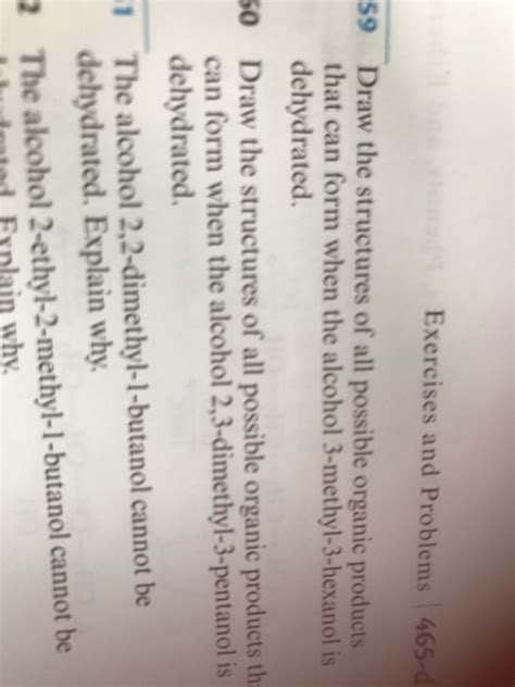 Solved Draw The Structures Of All Possible Organic Products