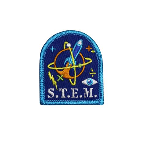 Stem Embroidered Iron On Patch Education Science Math Tech Etsy