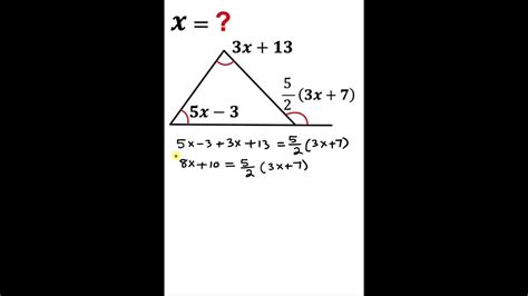 Solve For X In The Triangle Youtube