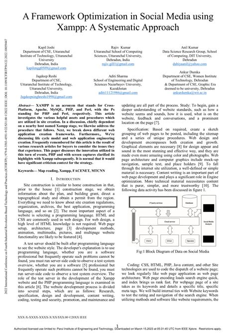 PDF A Framework Optimization In Social Media Using Xampp A