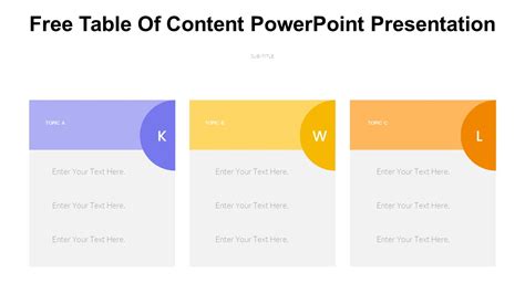 Free Table Of Content Powerpoint Presentation Pptuniverse