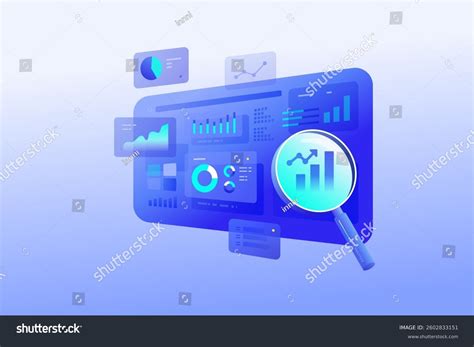 Data Analytics Concept Illustration Search Blue Stock Vector Royalty