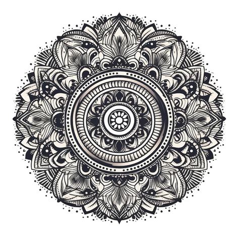 Premium Ai Image Circular Mandala Design With Intricate Patterns Spa Logo Generative Ai