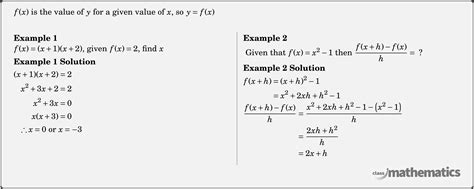 Function Notation Maths Advanced Year NSW