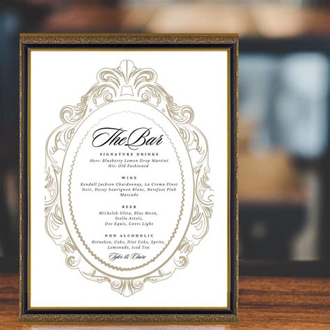 Bar Menu Template Timeless Design Customizable Canva Template Digital Download Comes With