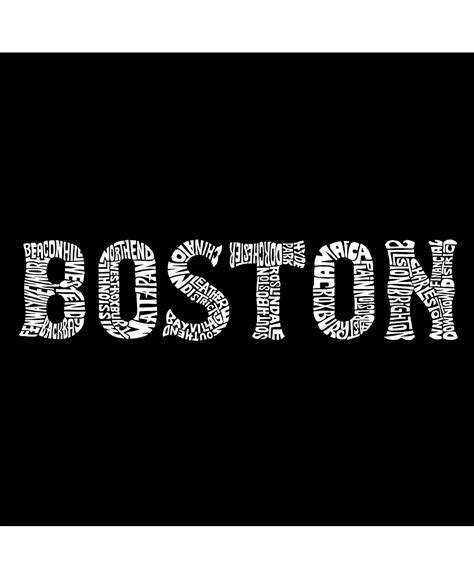 Мужская футболка word art - boston neighbourhoods LA Pop Art, серый ...