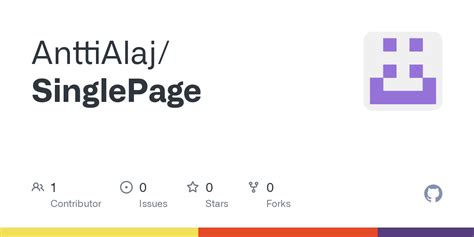 Github Anttialajsinglepage