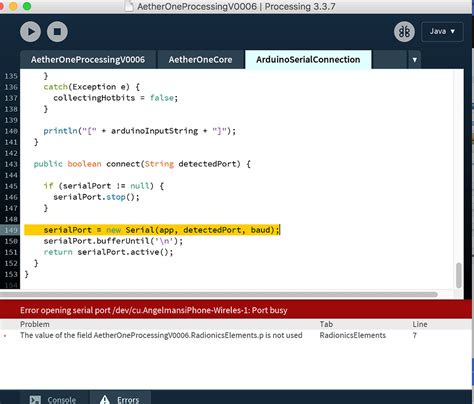 Procesing Error Error Opening Serial Port Dev Cu Angelmansiphone
