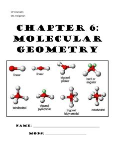 Molecular Geometry Worksheet VSEPR Theory Polarity
