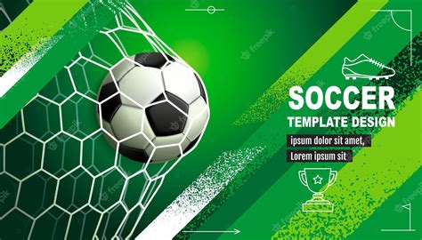 Soccer Template Design Football Banner Sport Layout Design Green Theme