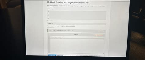 Solved 114 ﻿lab Smallest And Largest Numbers In A