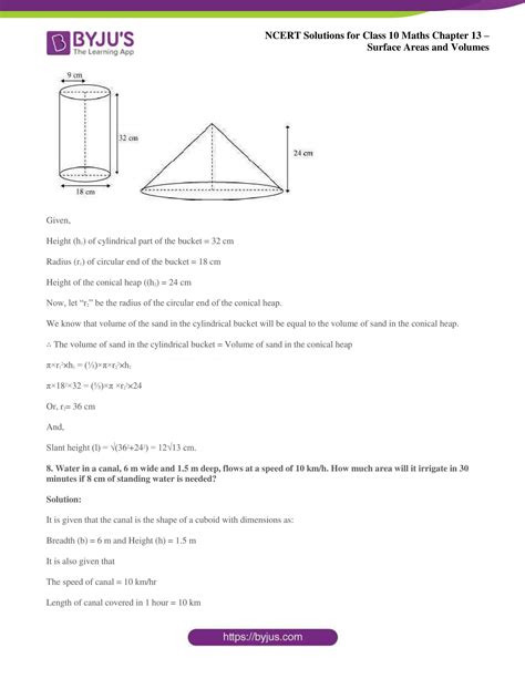 Ncert Solutions Class 10 Maths Chapter 13 Surface Areas And Volumes