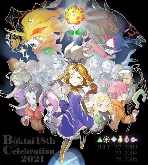 Safebooru 104 Artist 6boys 6girls Anniversary Black Background