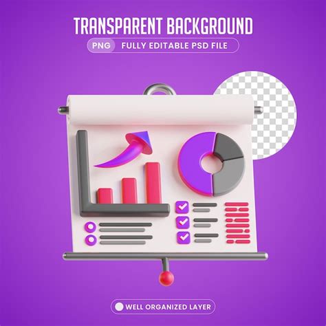 Premium Psd Png 3d Object Data Visualization Social Media Design