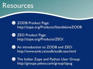 Zodb The Zope Object Database May Ppt