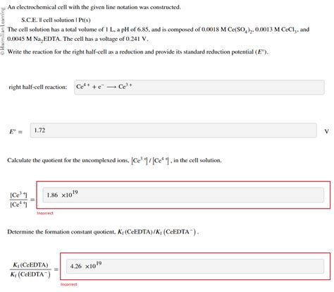 Solved An Electrochemical Cell With The Given Line Notation Chegg Com