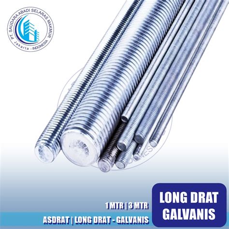 Jual As Drat Long Drat Galvanis M6 M8 M10 M12 1 Meter