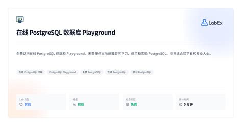 在线 Postgresql 数据库 Playground Labex
