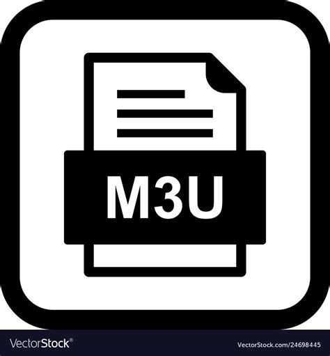 M3u File Document Icon Royalty Free Vector Image
