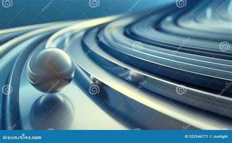 A Ball Rolling Along A Curving Track Showing The Angular Momentum Created By The Objects