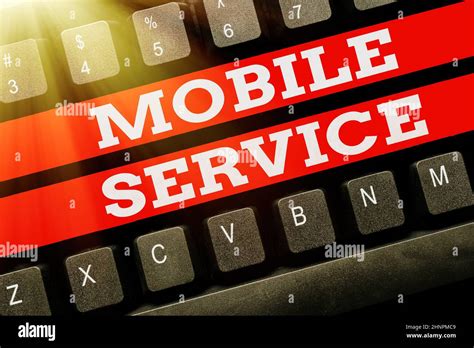 Text Caption Presenting Mobile Service Word For Radio Communication