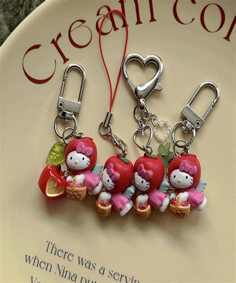🚀당일출고묶음할인🚀사과냥이키링 키링 핸드메이드 우정 커플 선물 핸드폰키링 에어팟 버즈 가방 백팩 지갑 파우치 핸드폰고리 열쇠고리 핸드폰스트랩 핸드폰줄 폰키링 폰스트랩 에이블리