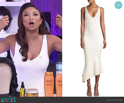 Wornontv Jeannies White Ribbed Midi Dress On The Real Jeannie Mai