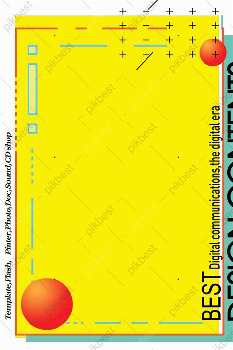 Text Box Border Variety Show Style Geometric Figure Yellow Simple Backgrounds PSD Free