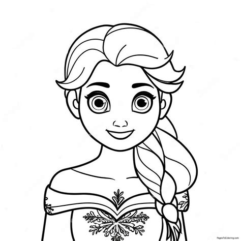 Frozen 2 Elsa With Hair Down Coloring Page 14731 12068