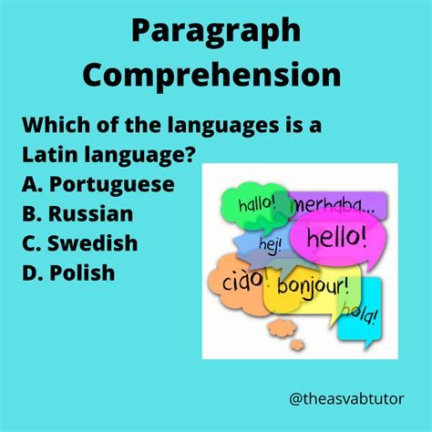 The Asvab Tutor Presents A Question On Identifying Latin Languages The Asvab Tutor