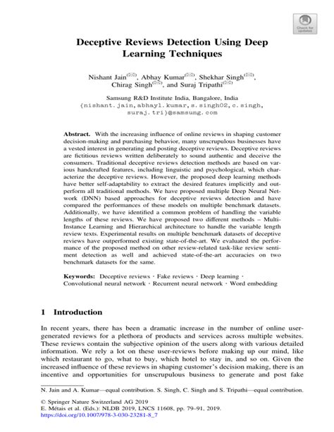 Deceptive Review Detection With Deep Learning