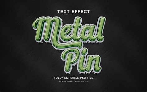 Premium Psd Metal Pin Text Effect