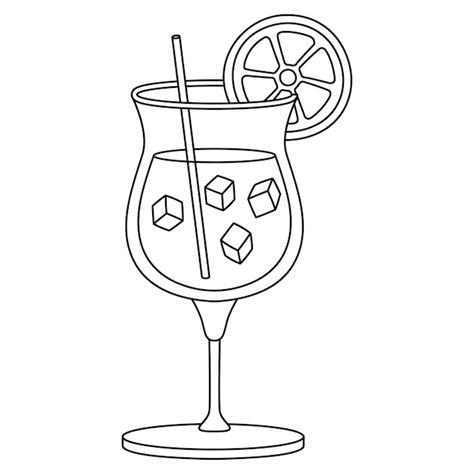 칵테일의 귀엽고 재미있는 색칠 페이지 아이들에게 몇 시간 동안 색칠할 수 있는 재미를 제공합니다 이 페이지를 색칠하는 것은 매우 쉽습니다 어린 아이들과 유아에게 적합합니다