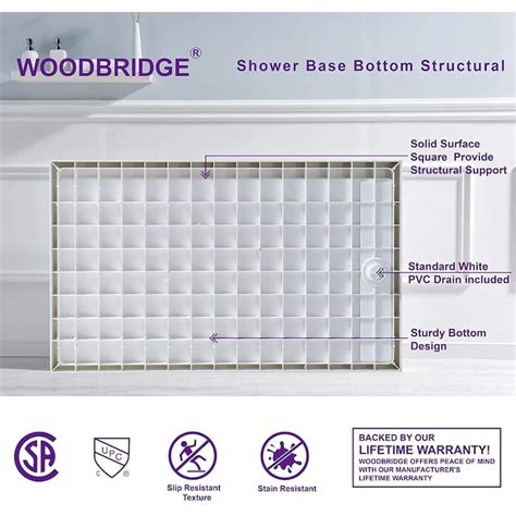 Woodbridge 32 In W X 60 In L White With Matte Black Cover Single