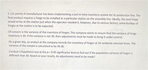 Solved 1 The Null And Alternative Hypotheses Written Using