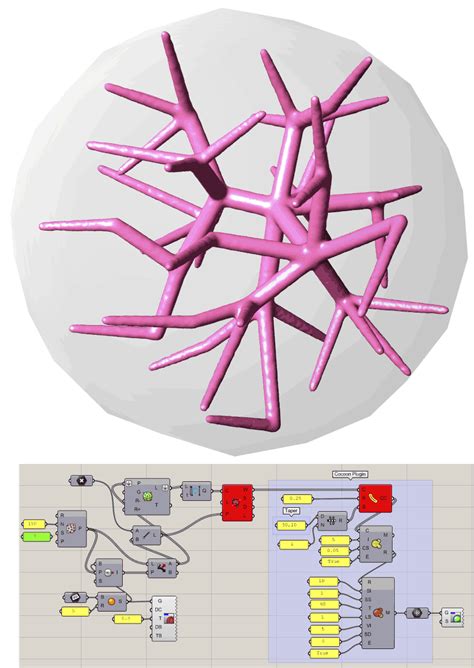 Shortest Walk Tapered Branching Script Grasshopper Generative