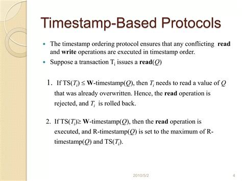 Timestamp Based Protocol Pptx