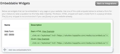 Create Embeddable Widgets Happyfox Support